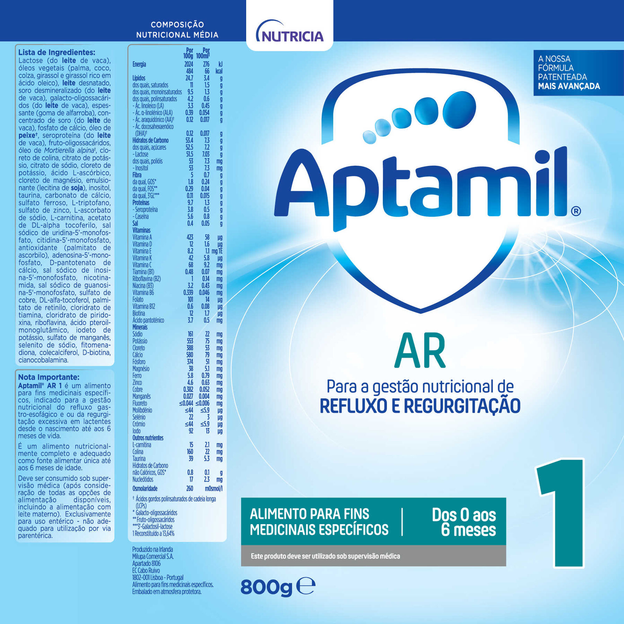 Leite Lactentes 1 AR Aptamil | Well's