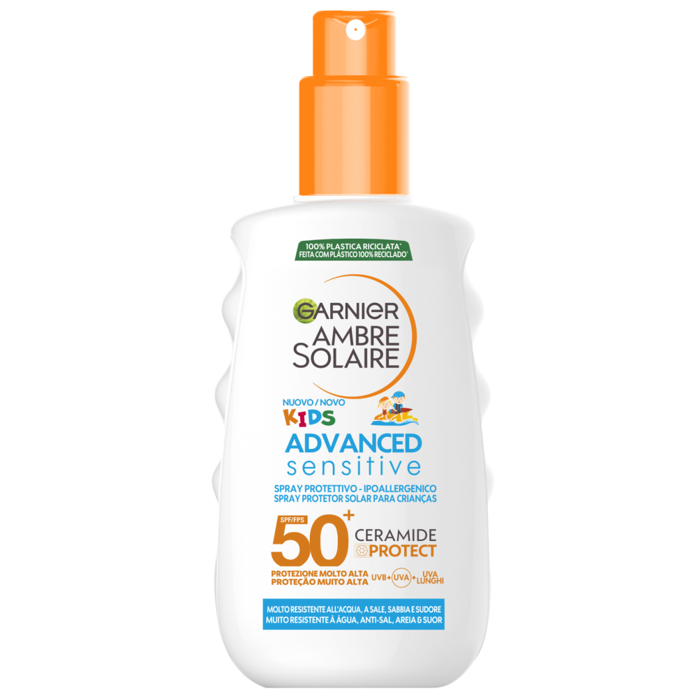 Protetor Solar Loção Spray Sensitive Kids FPS50+ Garnier Ambre Solaire ...