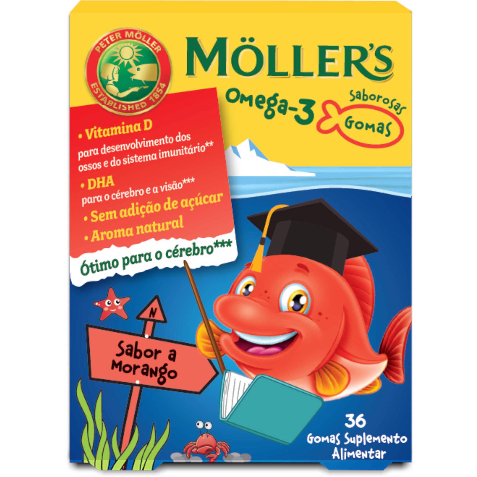Suplemento Gomas Ómega 3 Morango Criança Möller's | Wells