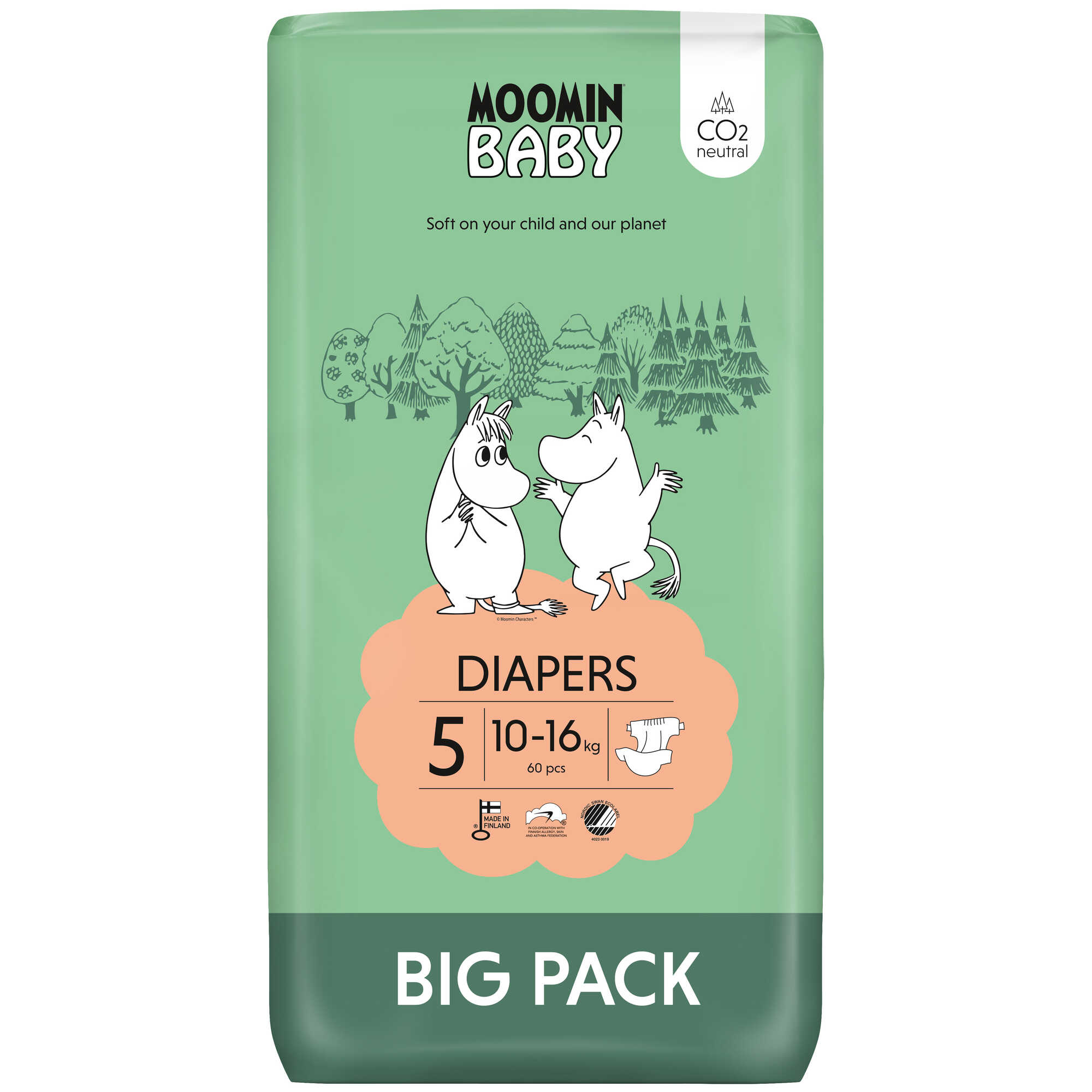 Big Pack Diapers 10-16 kg T5 Moomin Baby | Wells