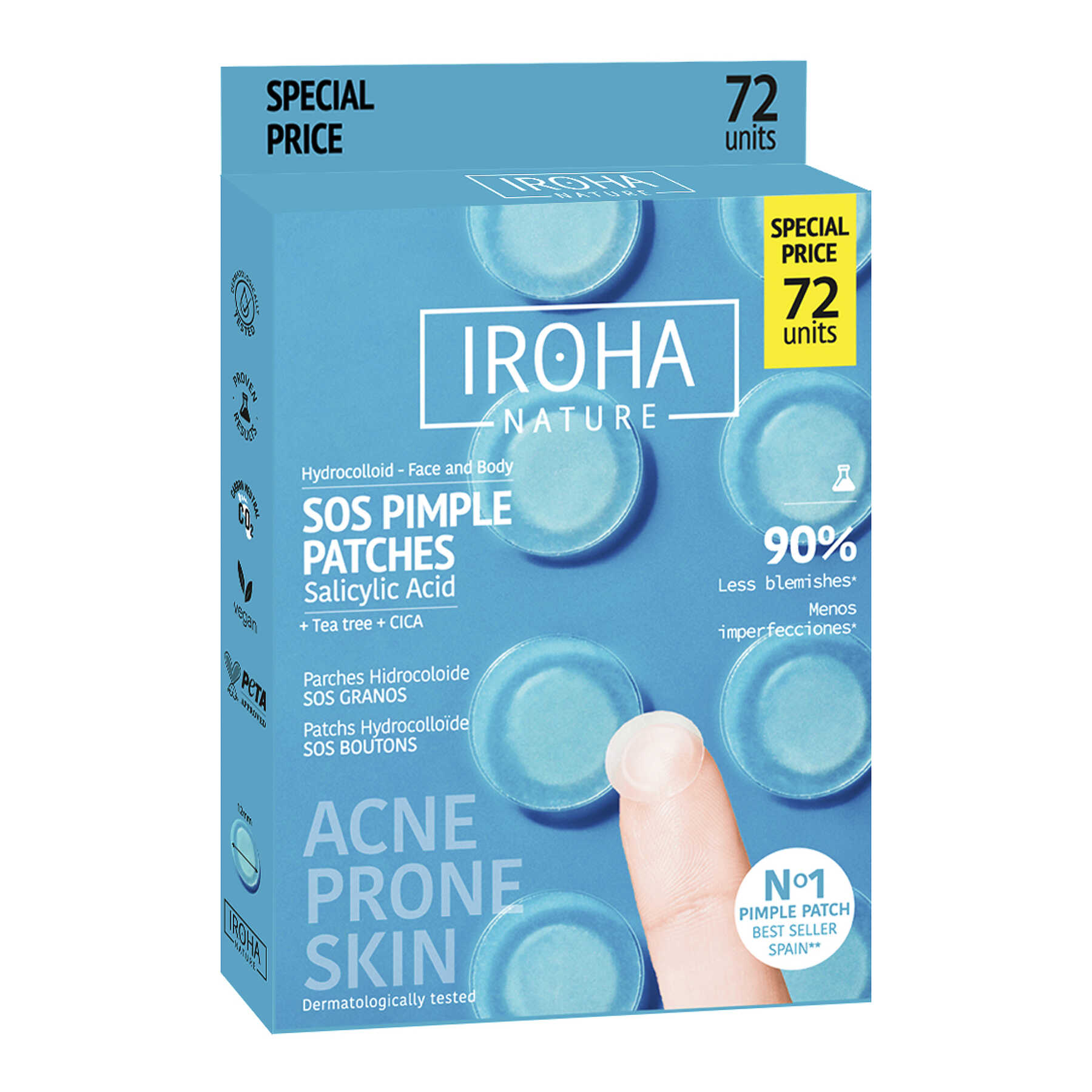 SOS Pimple Patches Salicylic Acid Face Body Iroha Nature | Wells