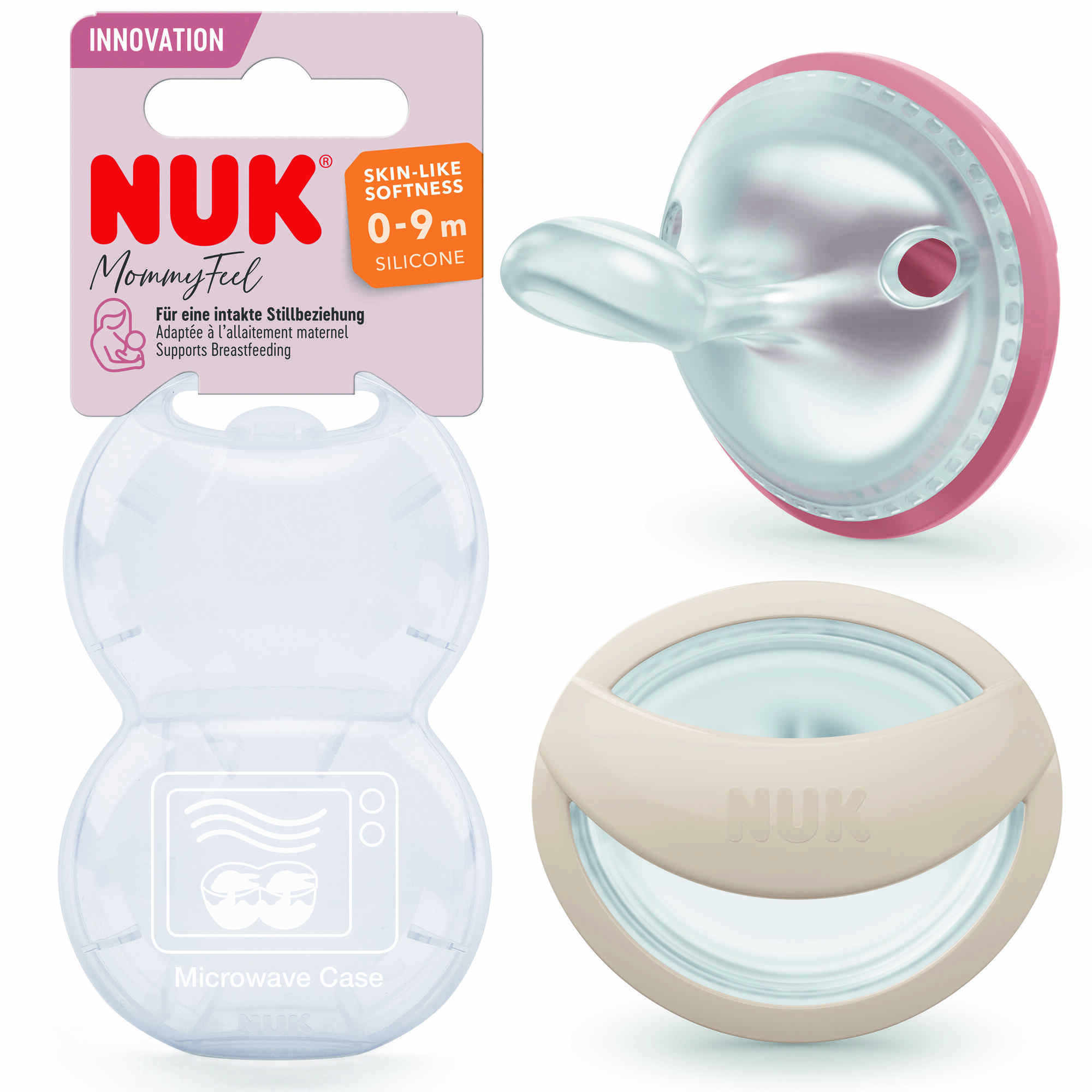 Chucha em Silicone MommyFeel 0-9M Rosa Nuk | Wells