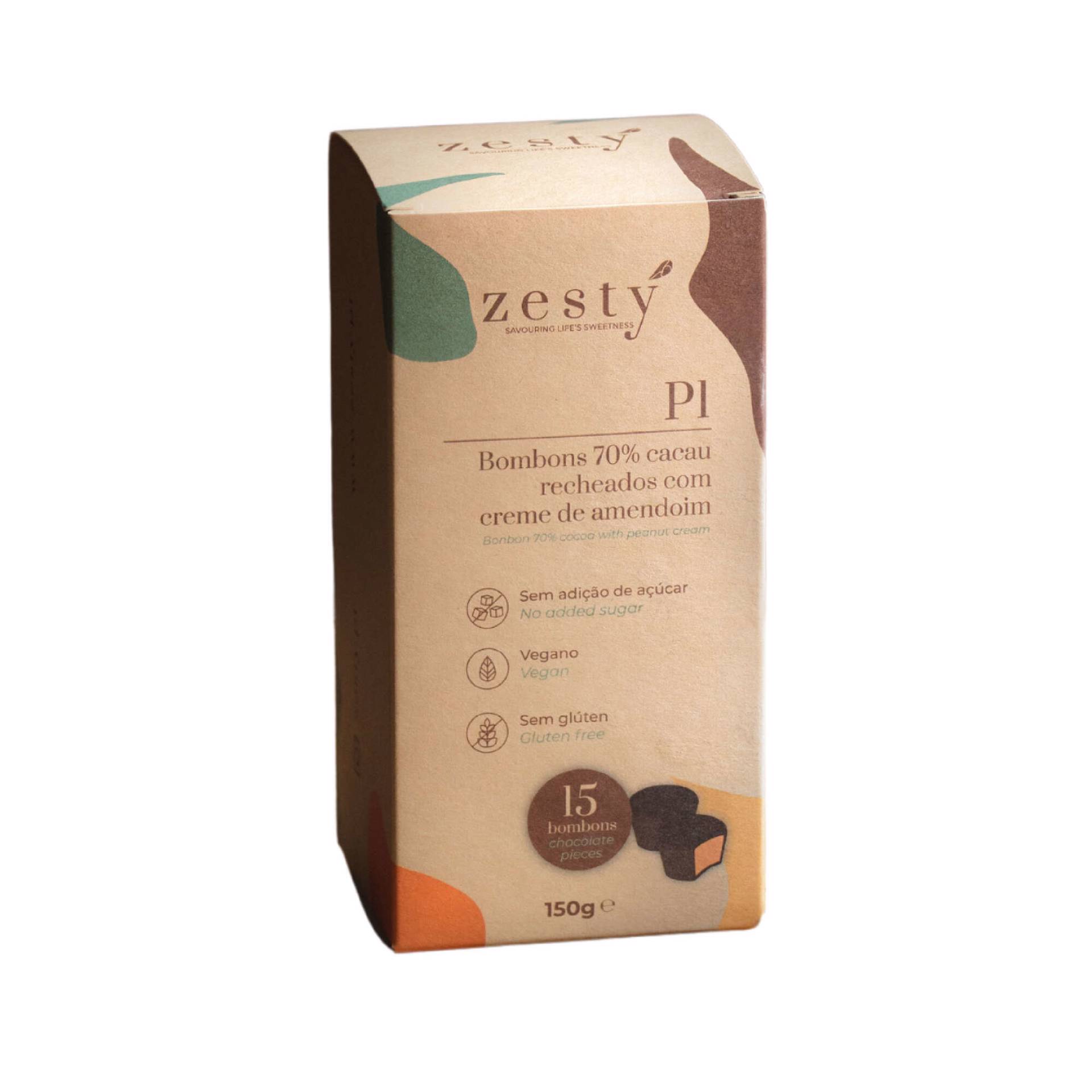 P1 Bombons 70% Cacau Creme de Amendoim Zesty | Wells