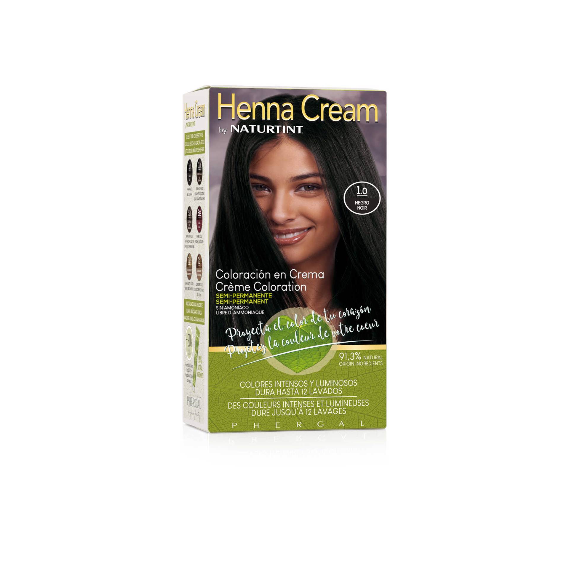 Creme Coloração de Henna 1.0 Preto Naturtint | Wells