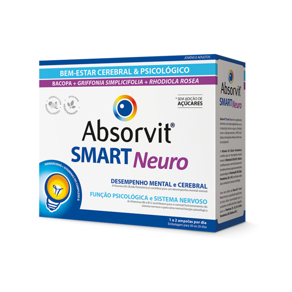 Suplemento de Desempenho Mental Smart Neuro Absorvit | Wells