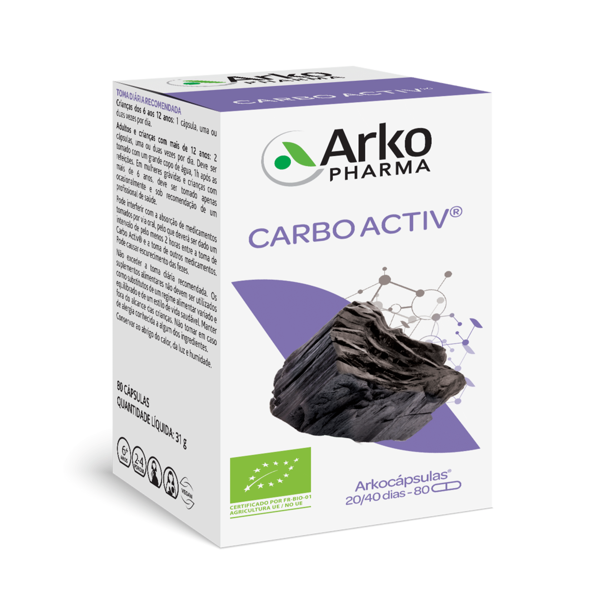 Suplemento Alimentar Carbo Activ Bio Arkocápsulas | Wells