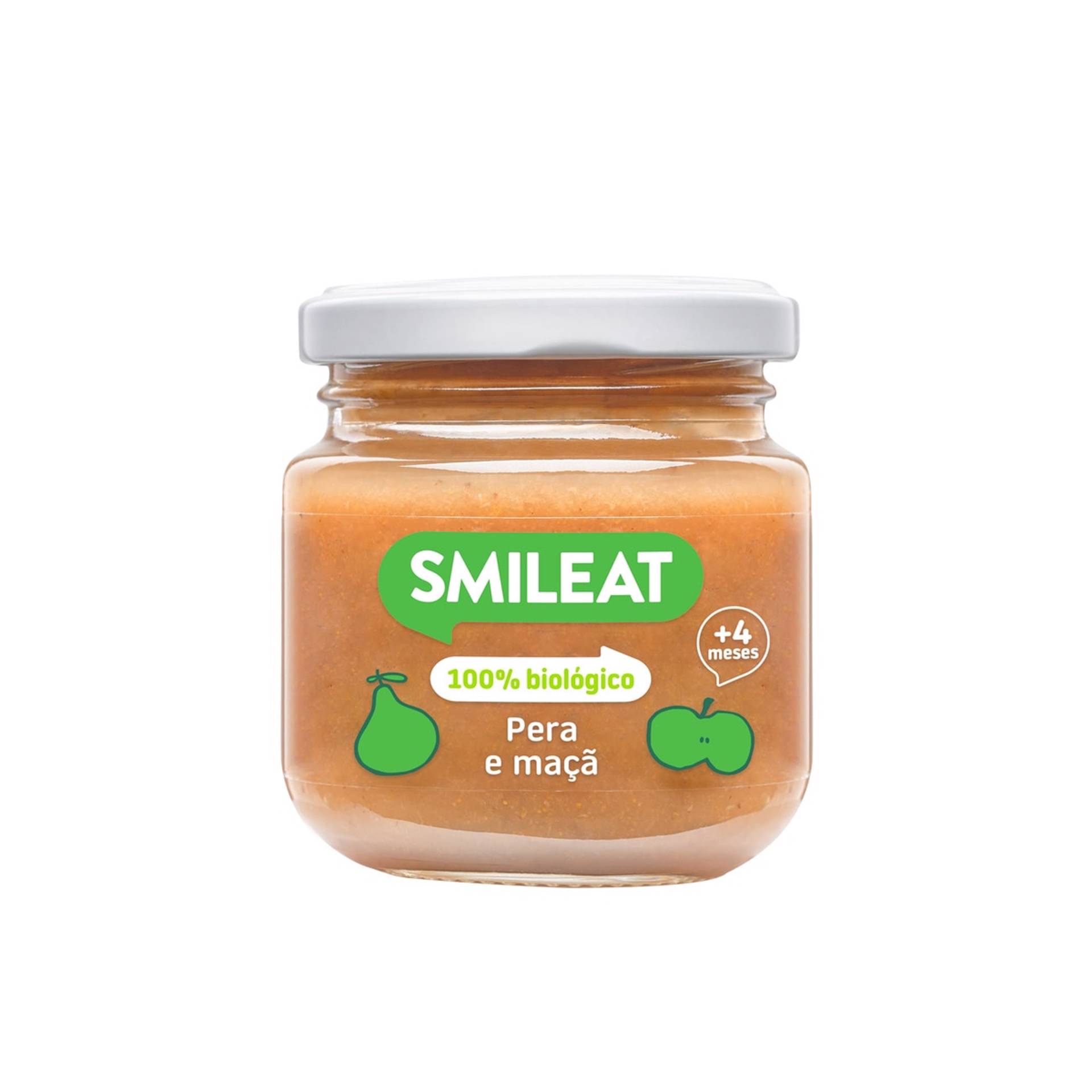 Boião Pera e Maçã Biológico +4M Smileat | Wells